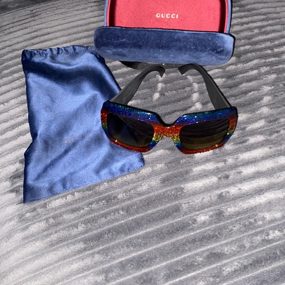 Gucci | Accessories | Gucci Rainbow Glitter Sunglasses | Poshmark